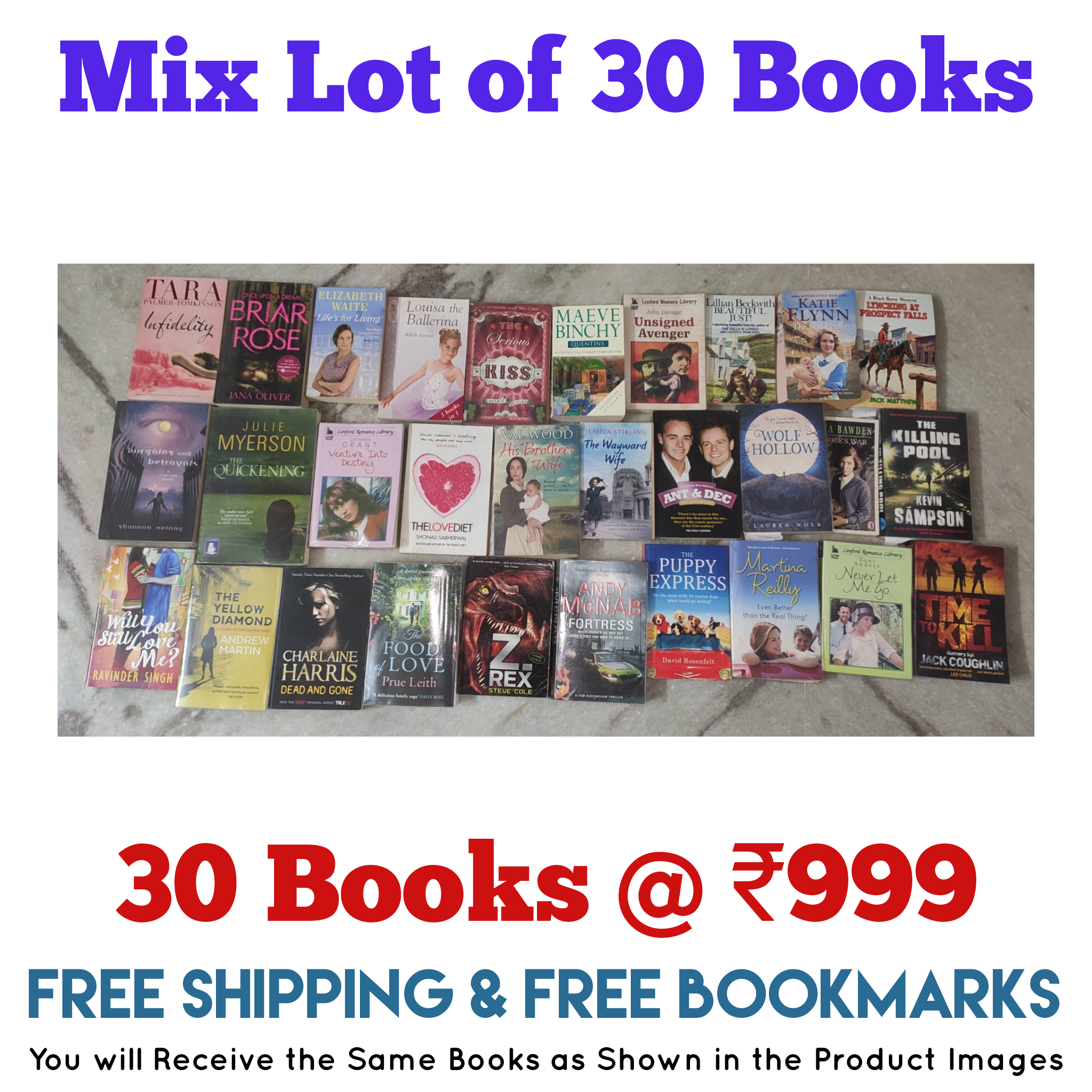 Mixed Lot of General Fiction Books for Adults | Lot of 30 Books